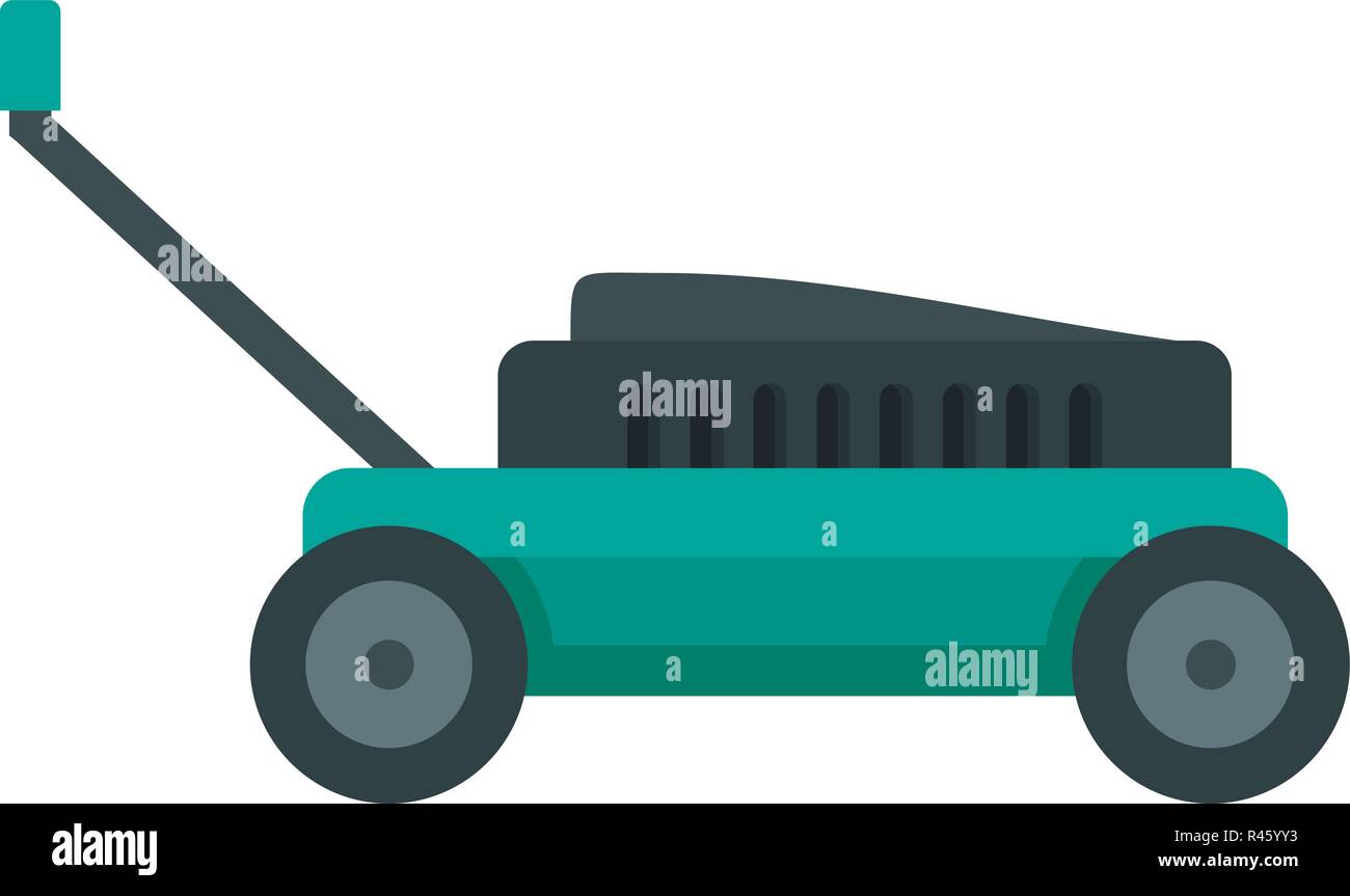 Small lawn mower icon. Flat illustration of small lawn mower vector ...