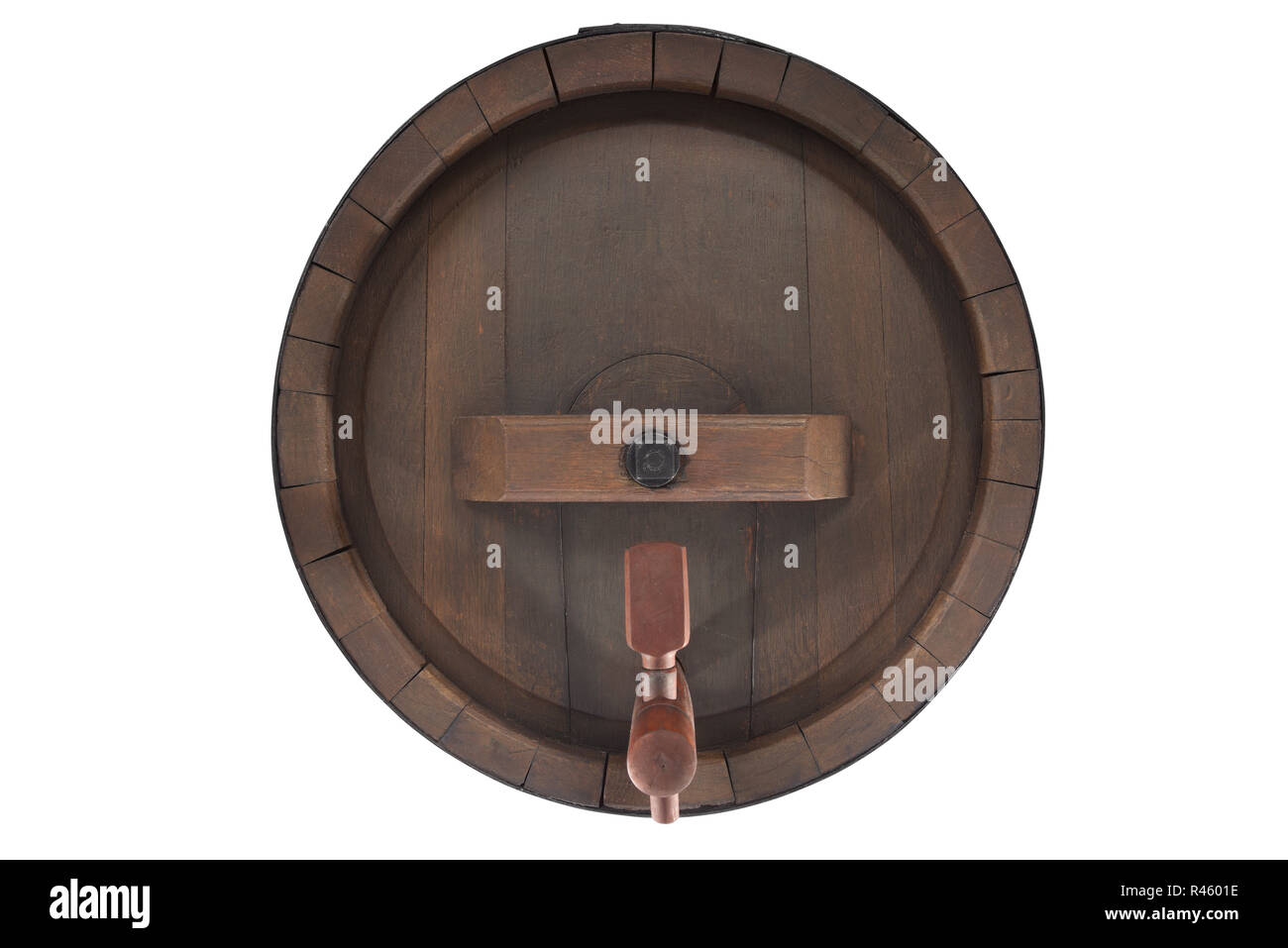 old wooden barrel with taps Stock Photo - Alamy