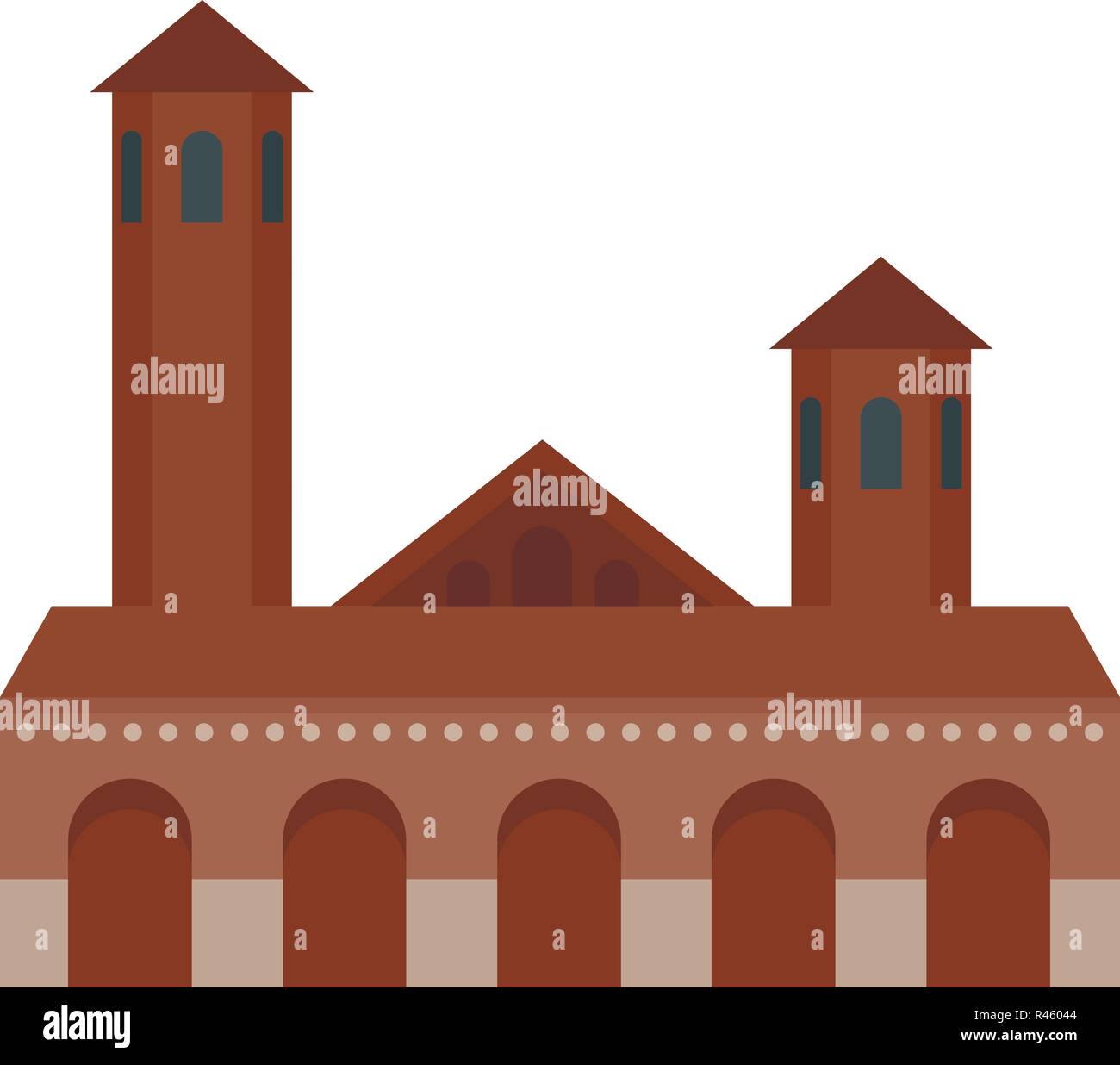 Old building icon. Flat illustration of old building vector icon for ...