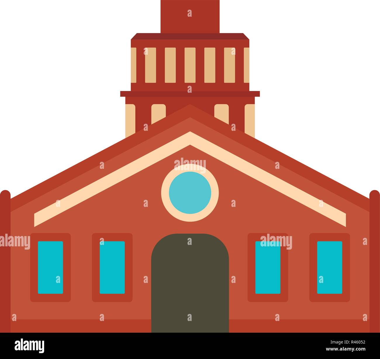 Old retro house icon. Flat illustration of old retro house vector icon ...
