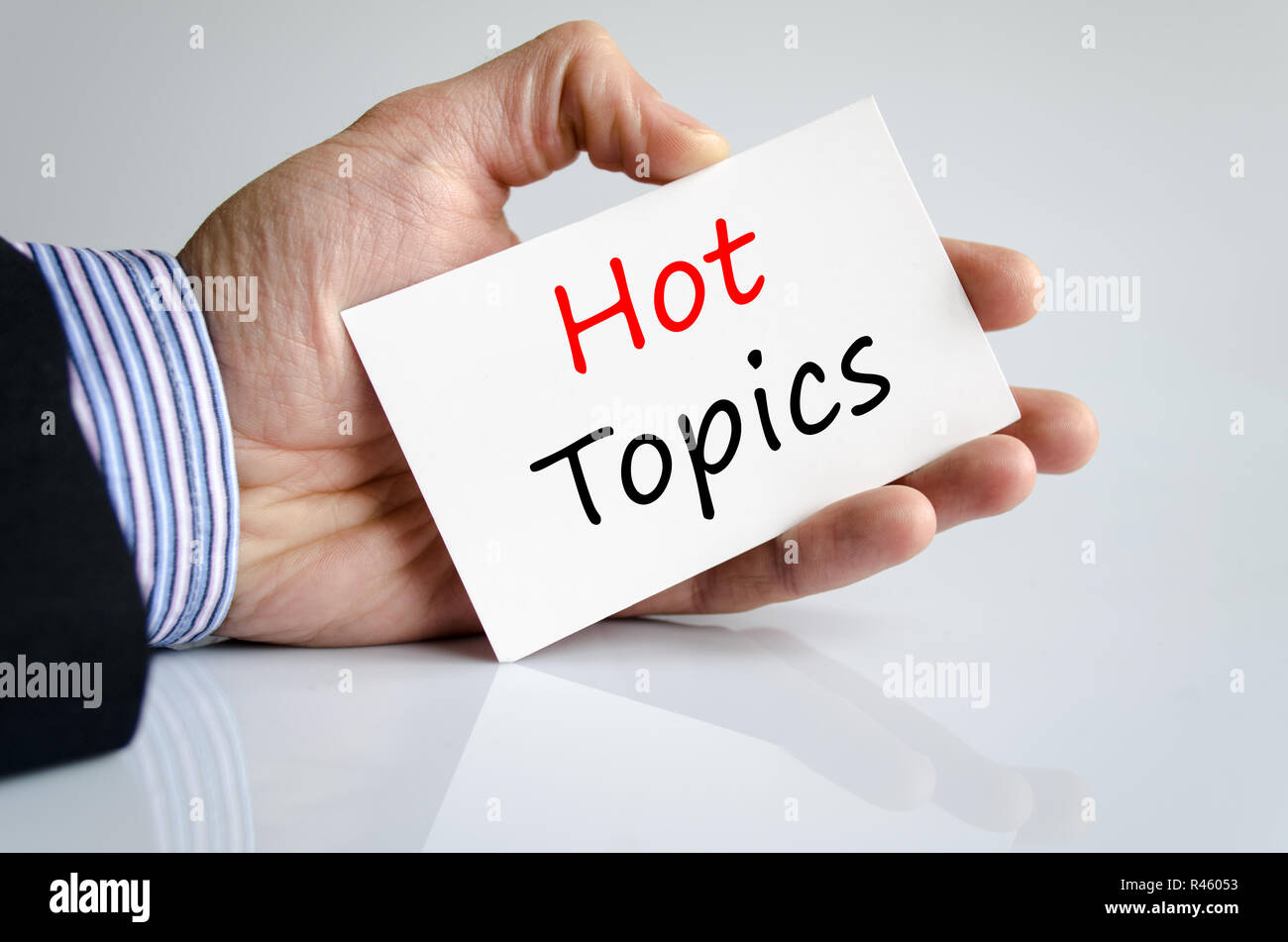Hot topics text concept Stock Photo - Alamy