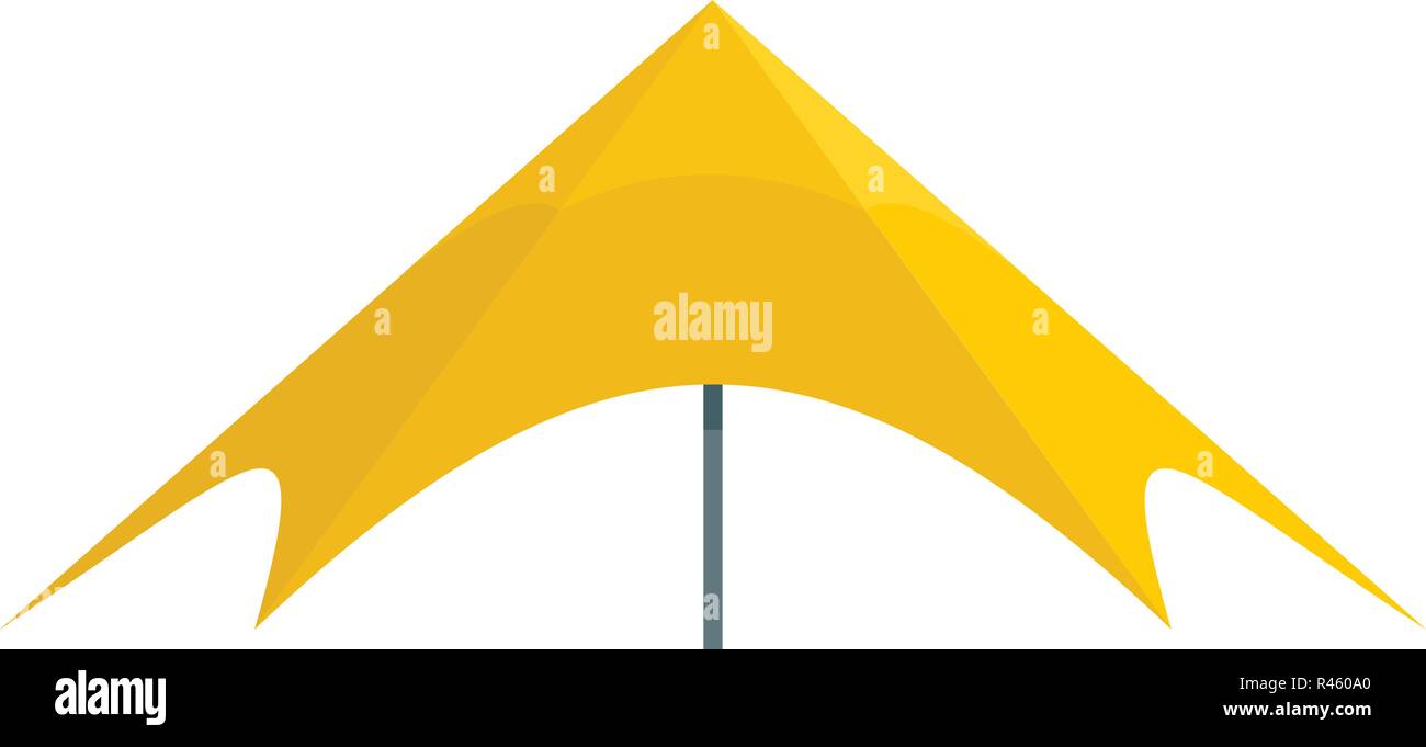 Yellow event tent icon. Flat illustration of yellow event tent vector ...