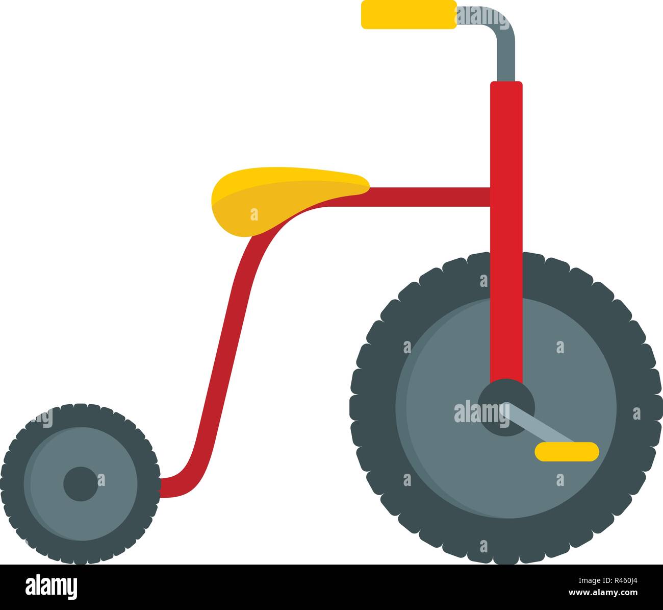 Red tricycle icon. Flat illustration of red tricycle vector icon for ...