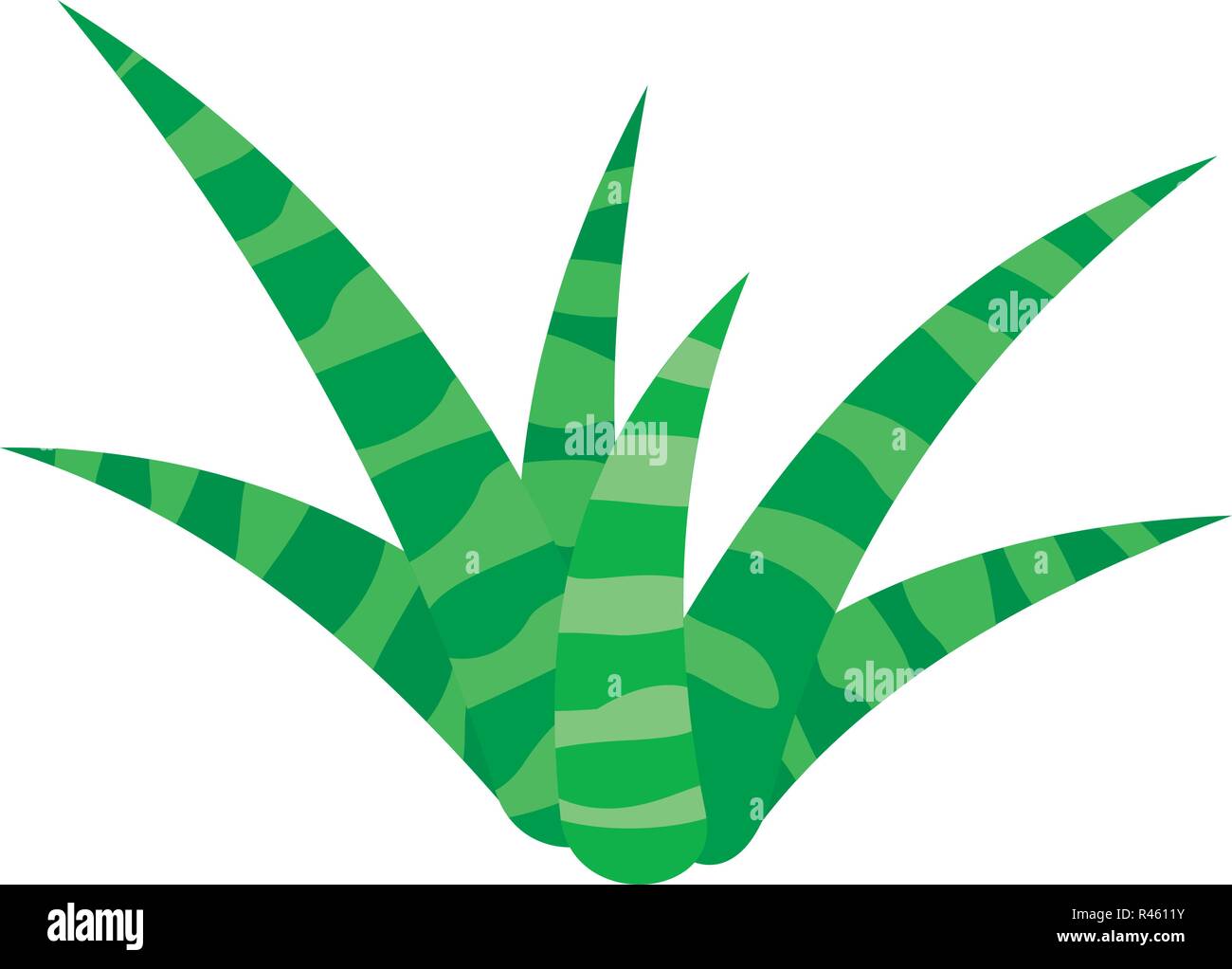 White green aloe icon. Flat illustration of white green aloe vector ...
