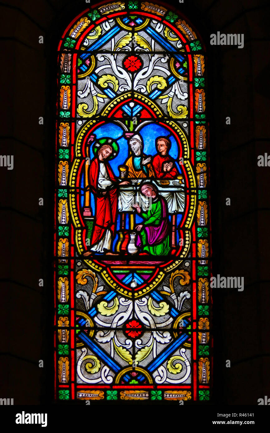 Stained Glass in the Cathedral of Monaco, depicting the transformation ...