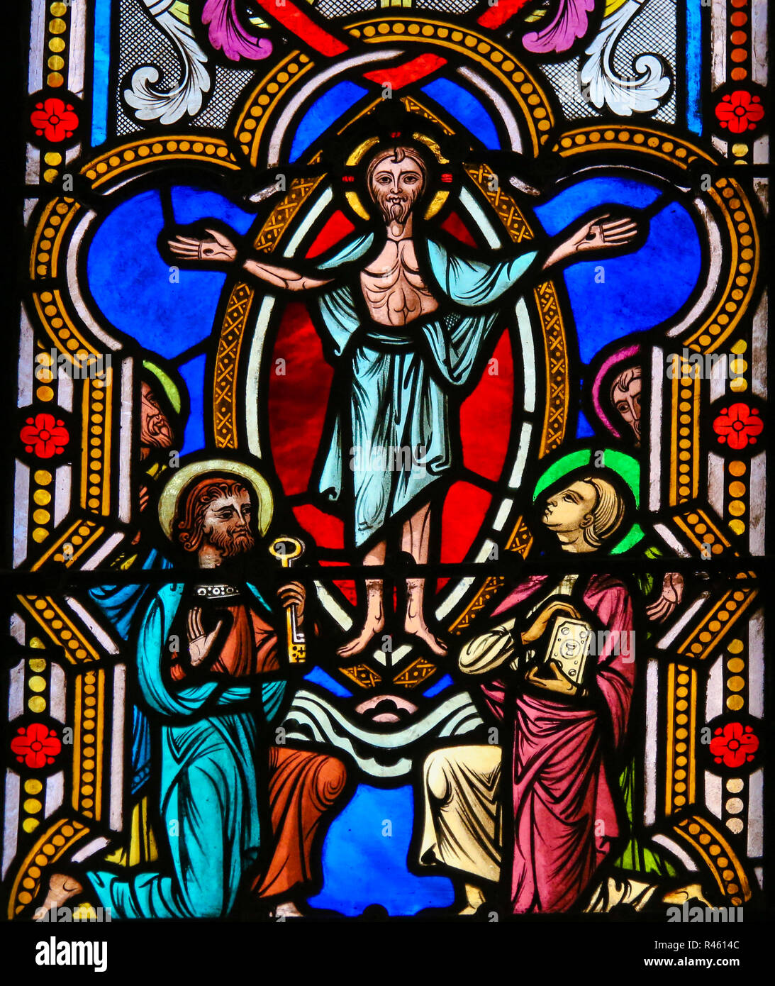 Stained Glass in the Cathedral of Monaco, depicting the Apparition of ...