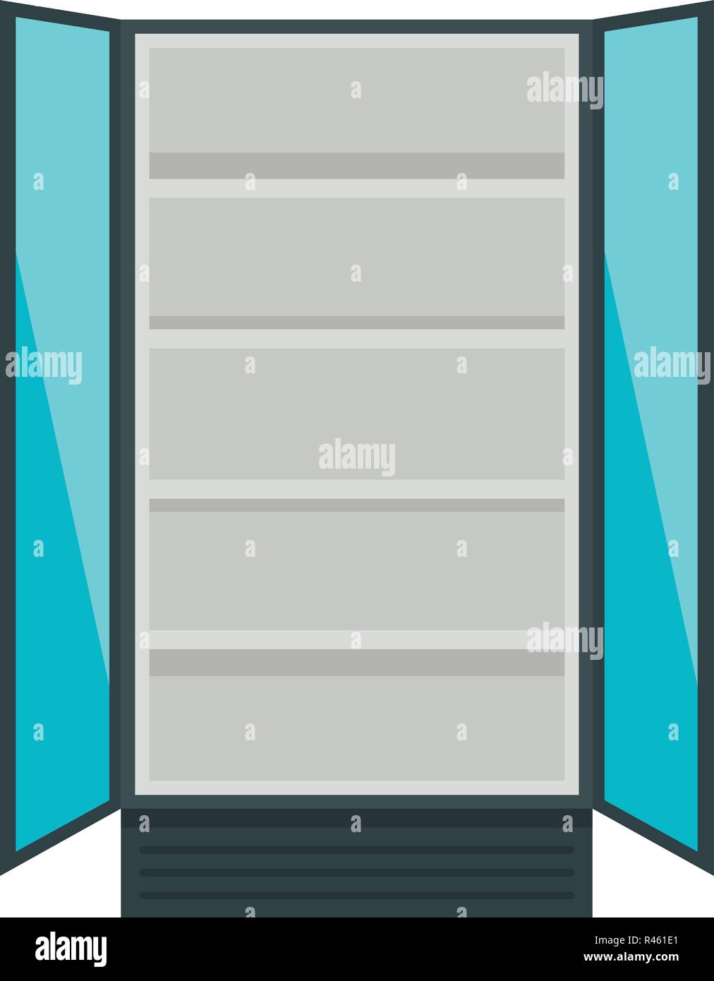 Open commercial fridge icon. Flat illustration of open commercial ...