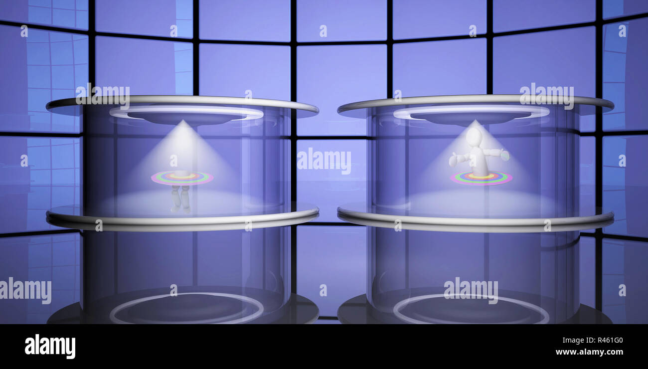 Teleportation capsules, 3d Stock Photo - Alamy