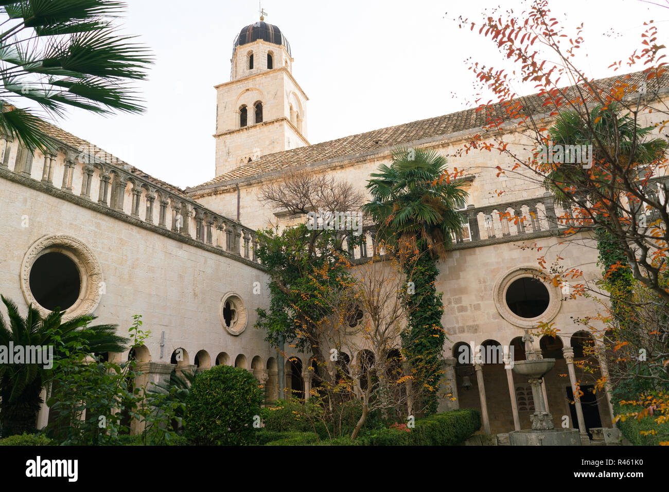 13th Century Franciscan Monastery, with a view of the bell tower, in ...