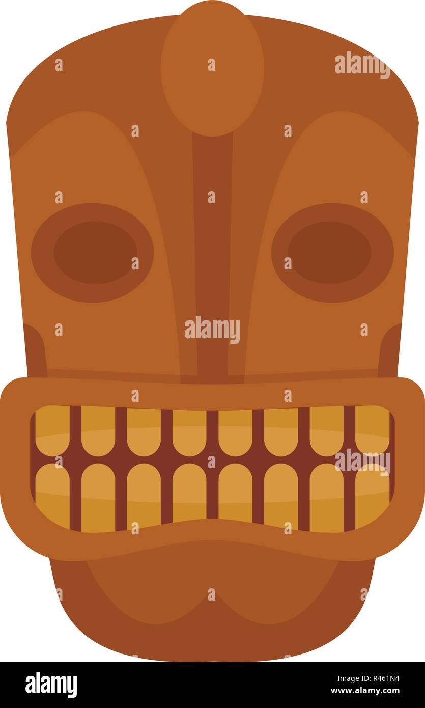 Tiki head idol icon. Flat illustration of tiki head idol vector icon ...