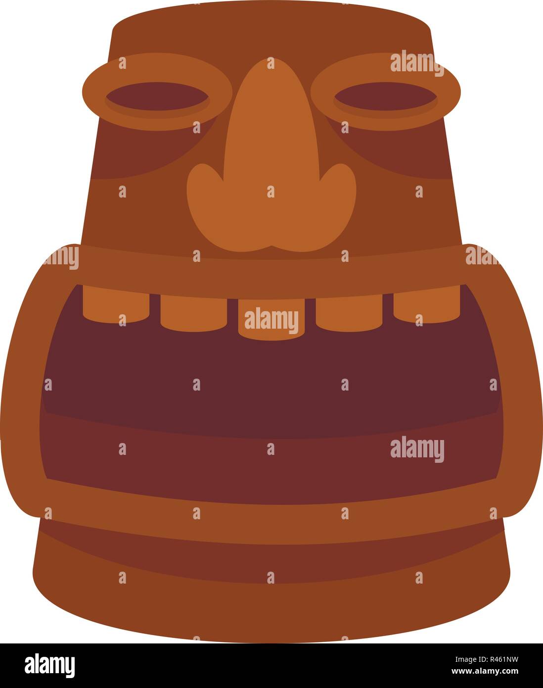 Big smile tiki idol icon. Flat illustration of big smile tiki idol ...