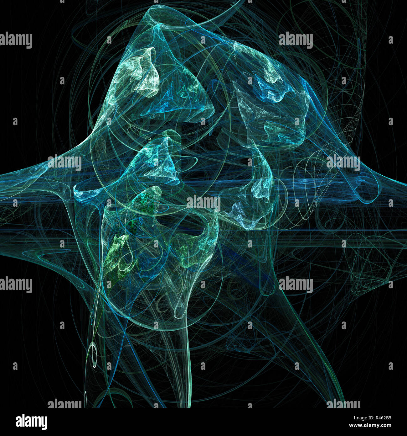 Blue light curl vertigo helix clouds curves futuristic fractal digital ...