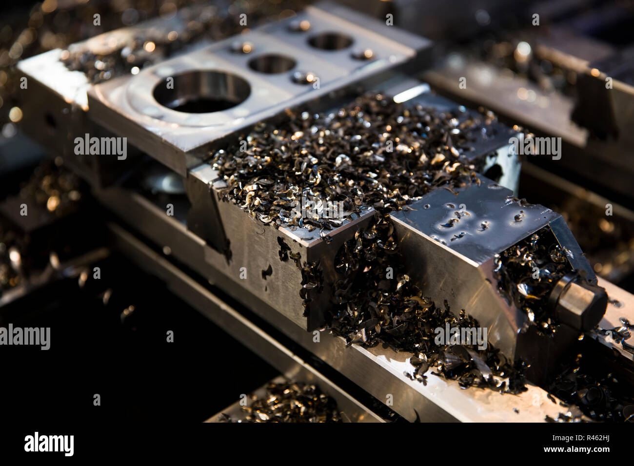 Closeup detail of the sheet metal manufacturing in facotry Stock Photo ...