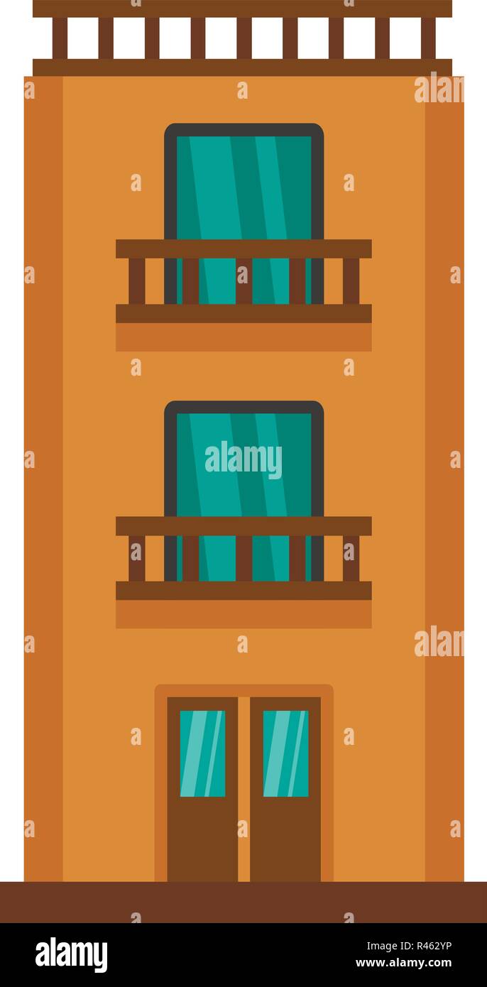 Two floor house icon. Flat illustration of two floor house vector icon ...