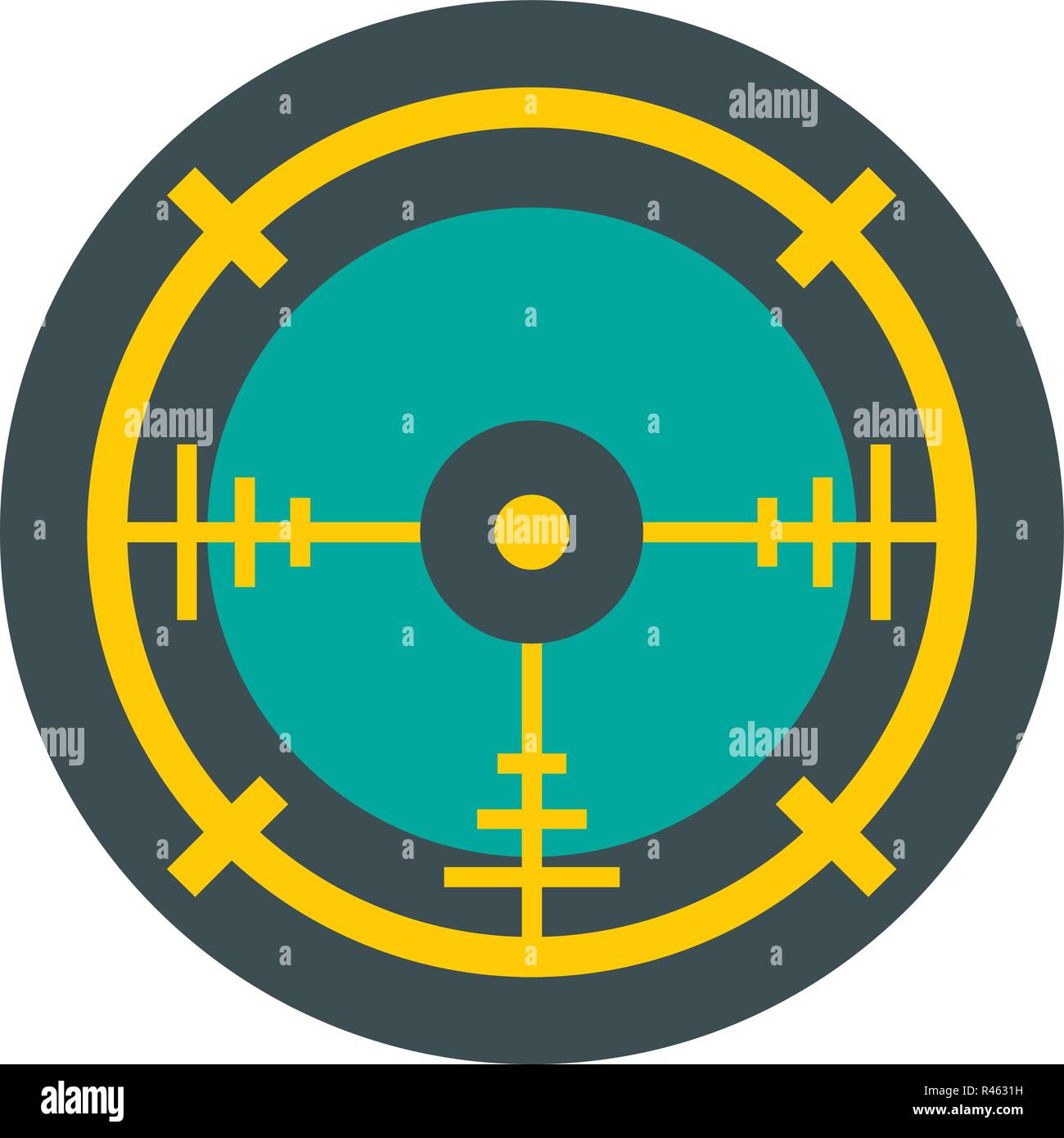 Police aim radar icon. Flat illustration of police aim radar vector ...