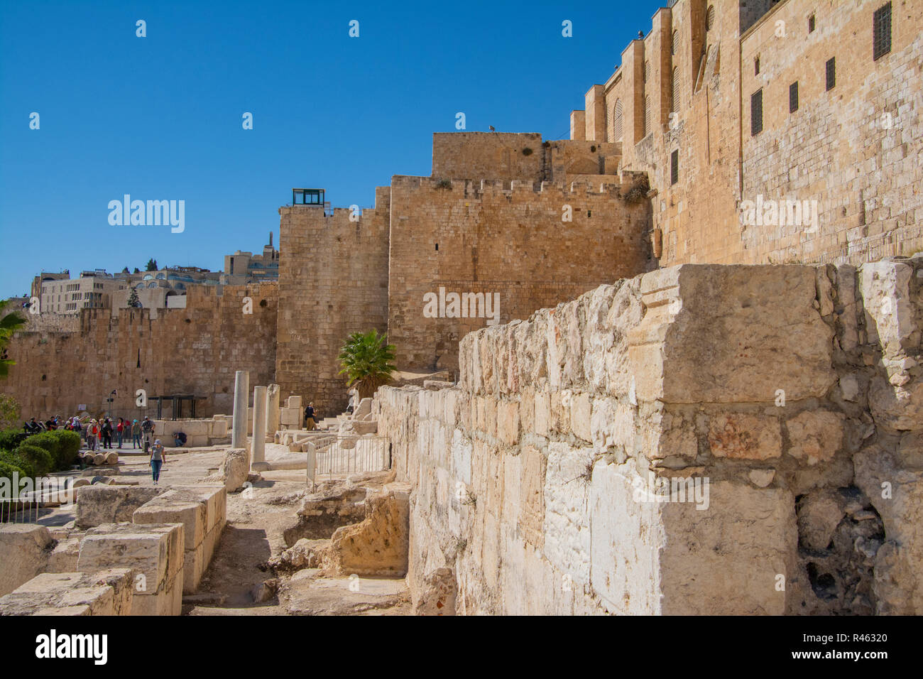Ancient ruins and the Temple Mount Stock Photo - Alamy