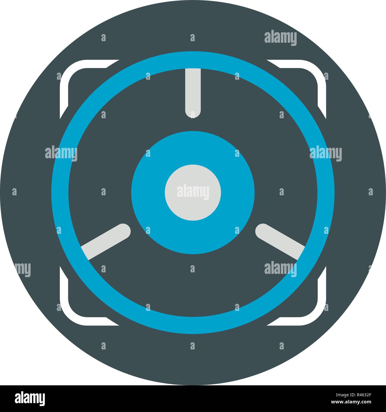 Pistol gun aim icon. Flat illustration of pistol gun aim vector icon ...