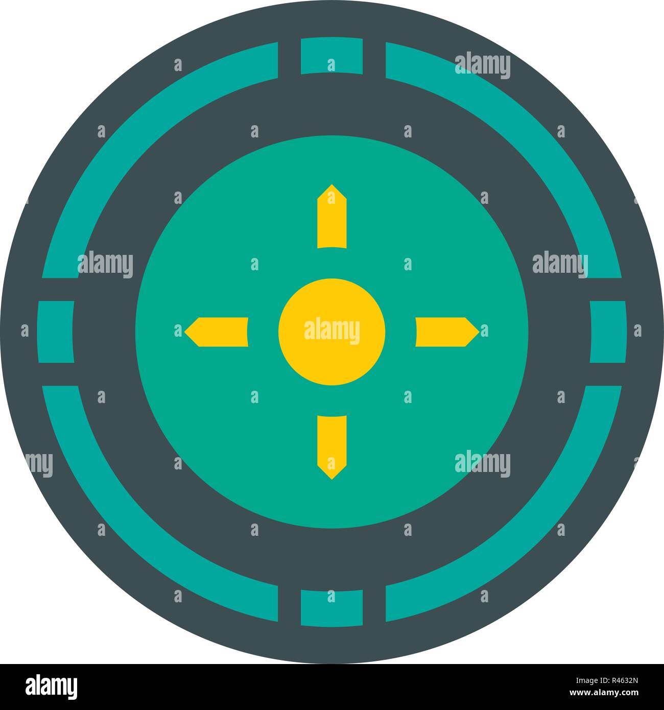 Reticle target icon. Flat illustration of reticle target vector icon ...