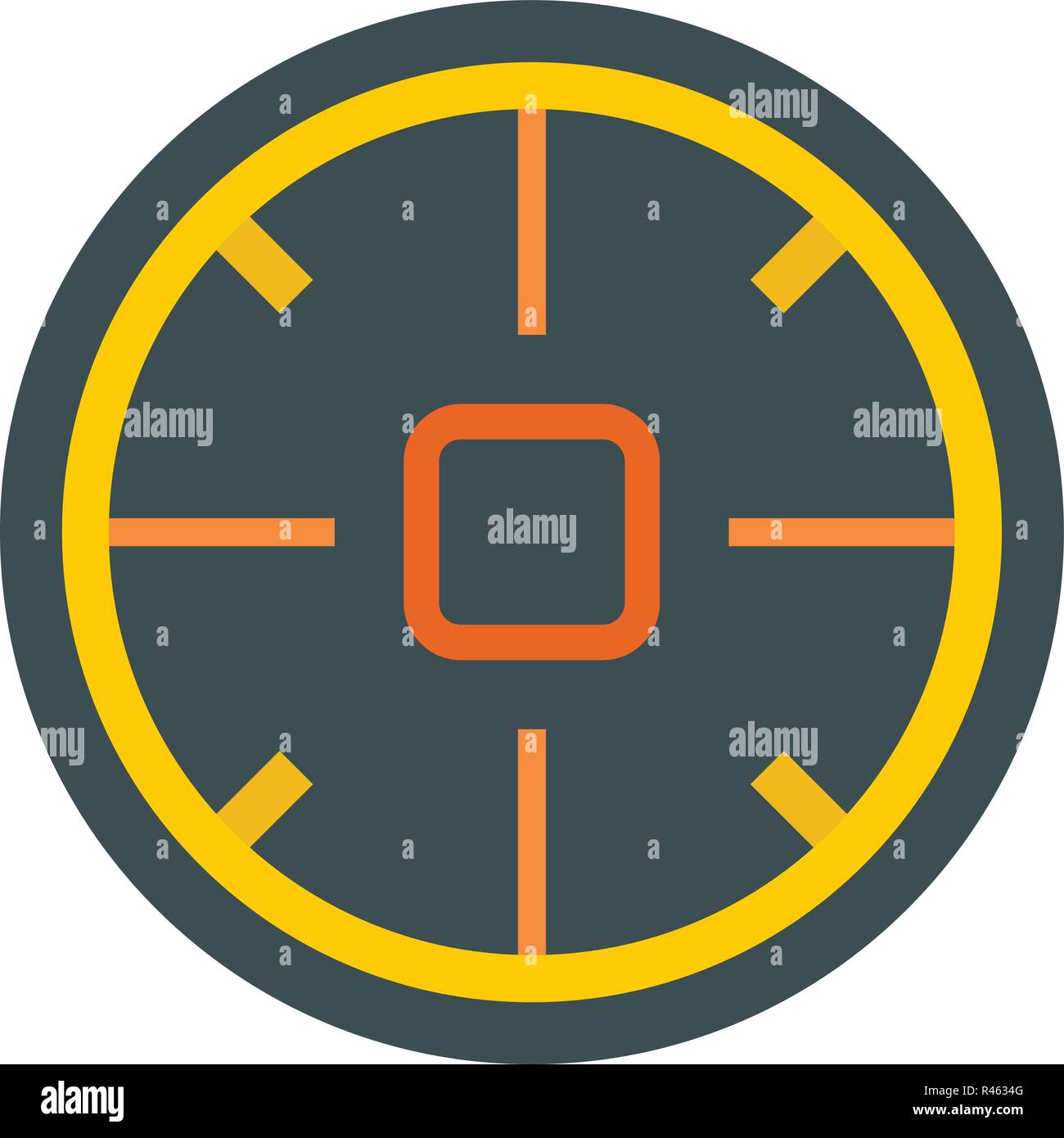 Futuristic aim scope icon. Flat illustration of futuristic aim scope ...