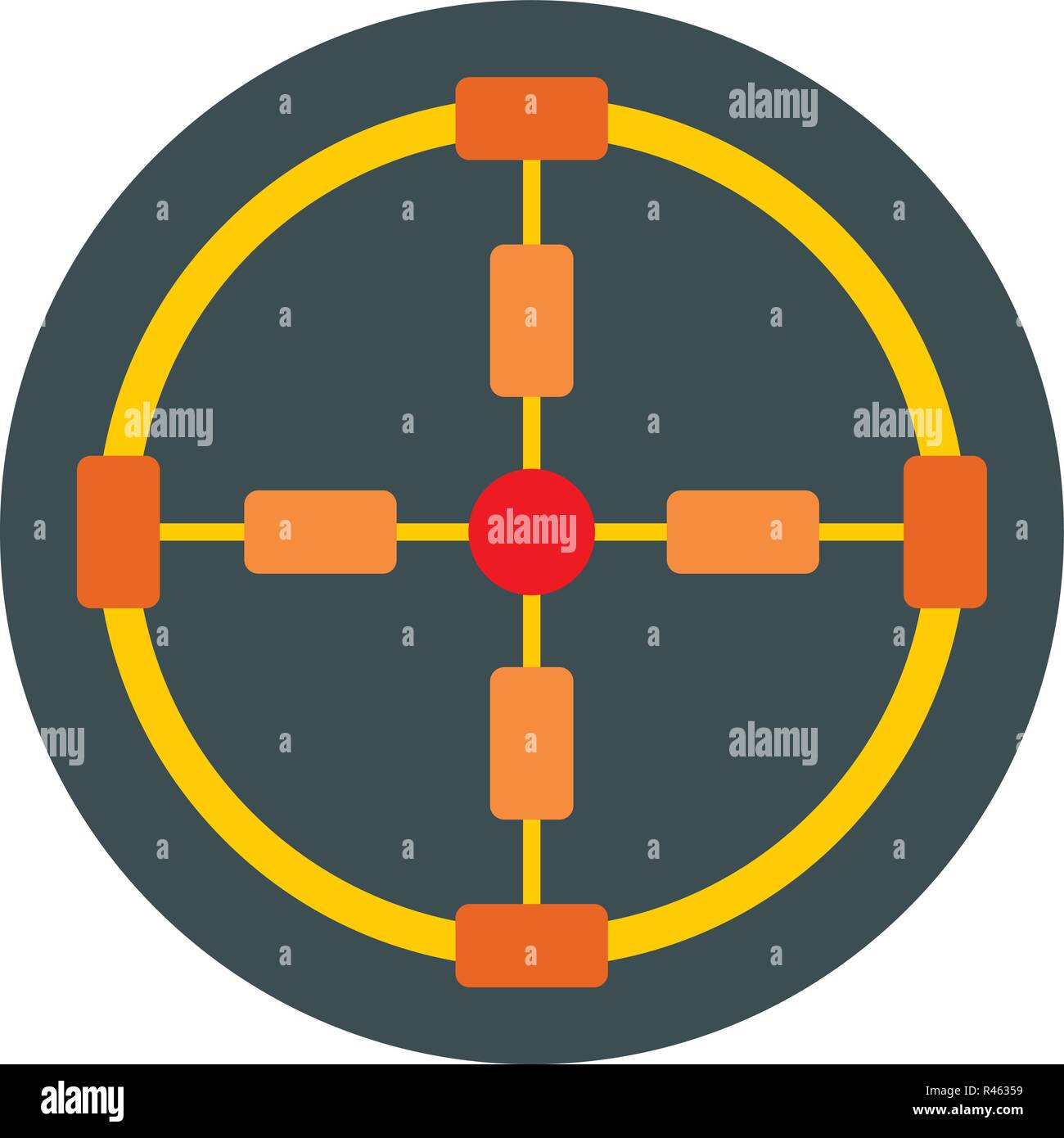Gun aim icon. Flat illustration of gun aim vector icon for web isolated ...