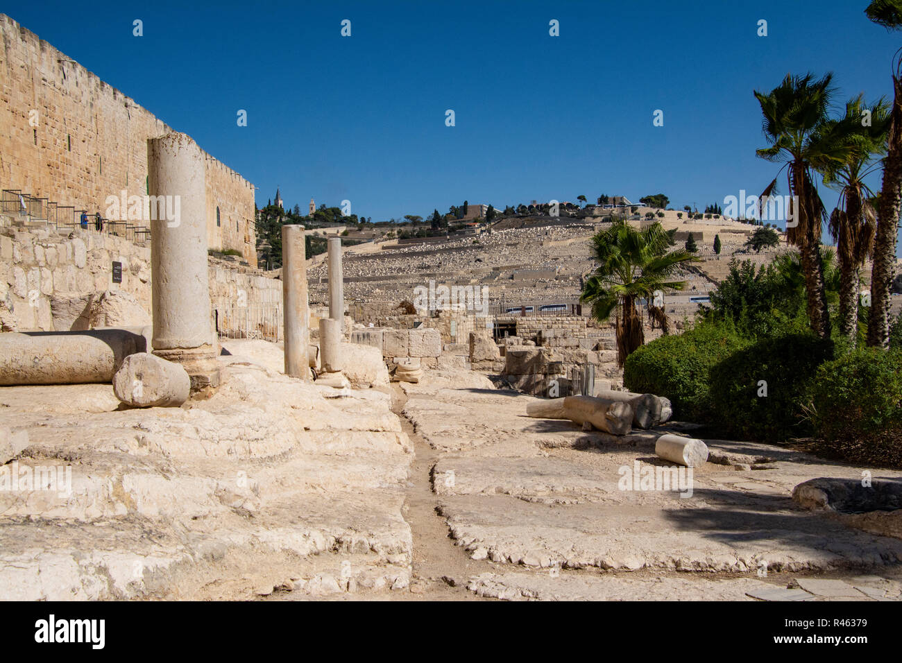 Ancient ruins and the Temple Mount Stock Photo - Alamy