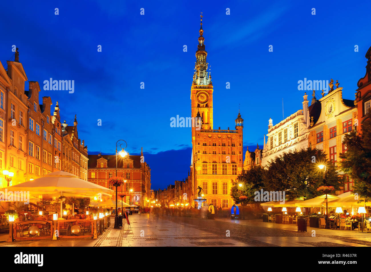 Long Market Street with Town Hall, Gdansk, Poland Stock Photo - Alamy