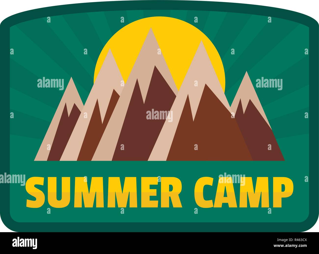 Summer camp logo. Flat illustration of summer camp vector logo for web ...