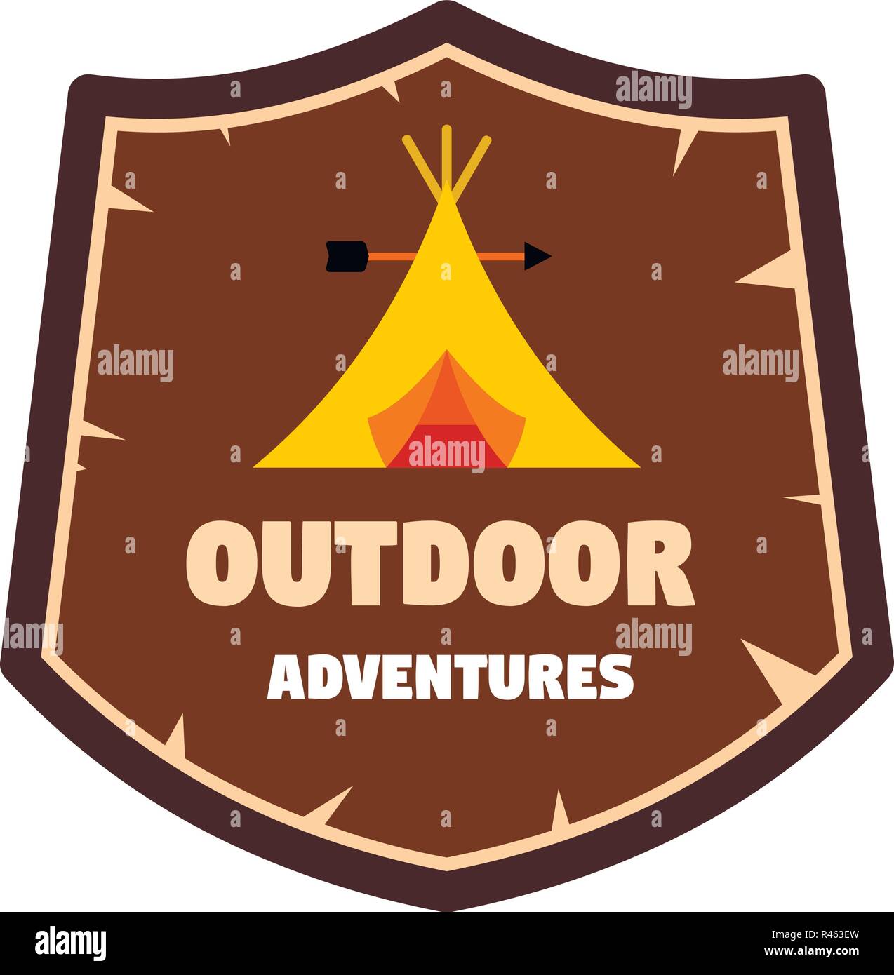 Outdoor new adventures logo. Flat illustration of outdoor new ...