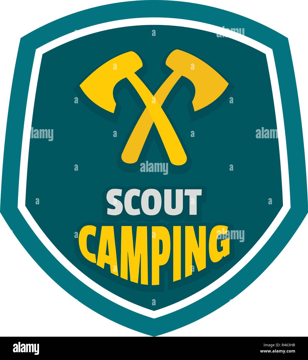 Scout camping logo. Flat illustration of scout camping vector logo for ...