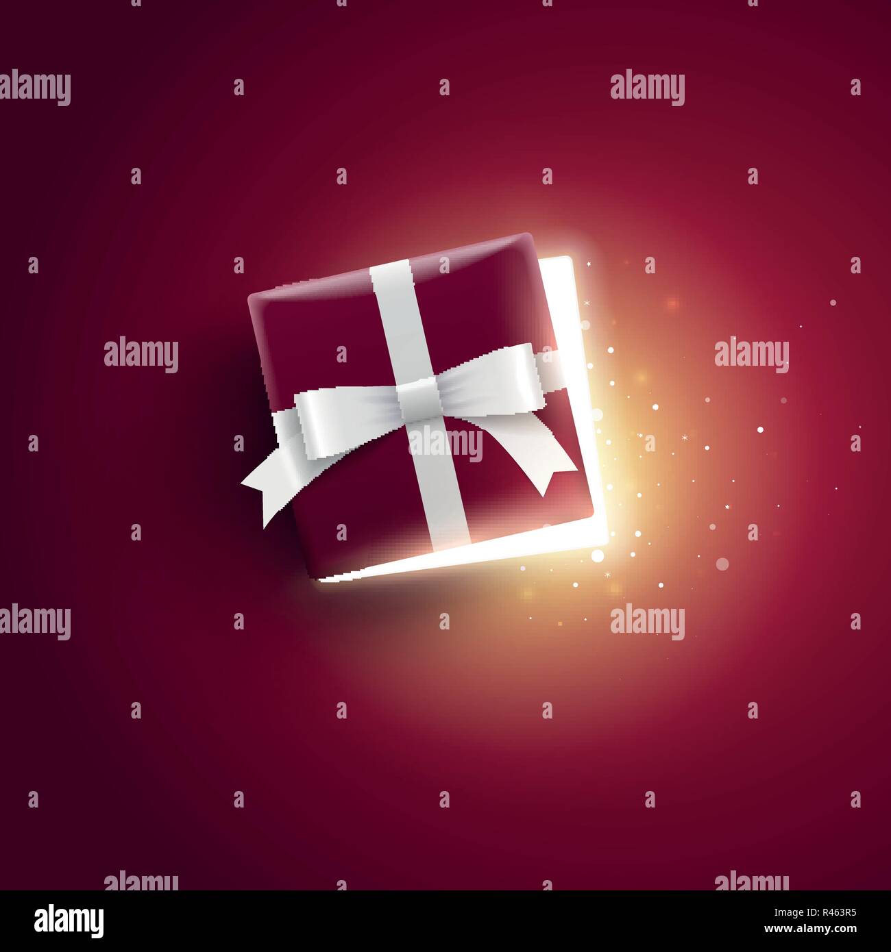 Half open gift box with magical lights. Top view Stock Vector Image ...