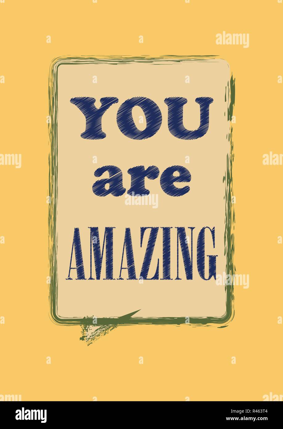 You are amaizing lettering poster Vintage typography card Stock Vector ...