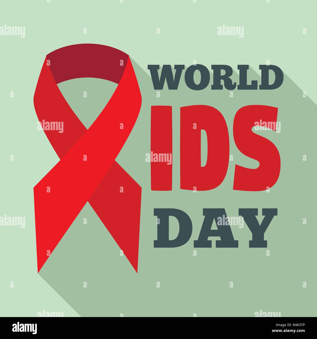 Red ribbon aids logo set. Flat set of red ribbon aids vector logo for ...