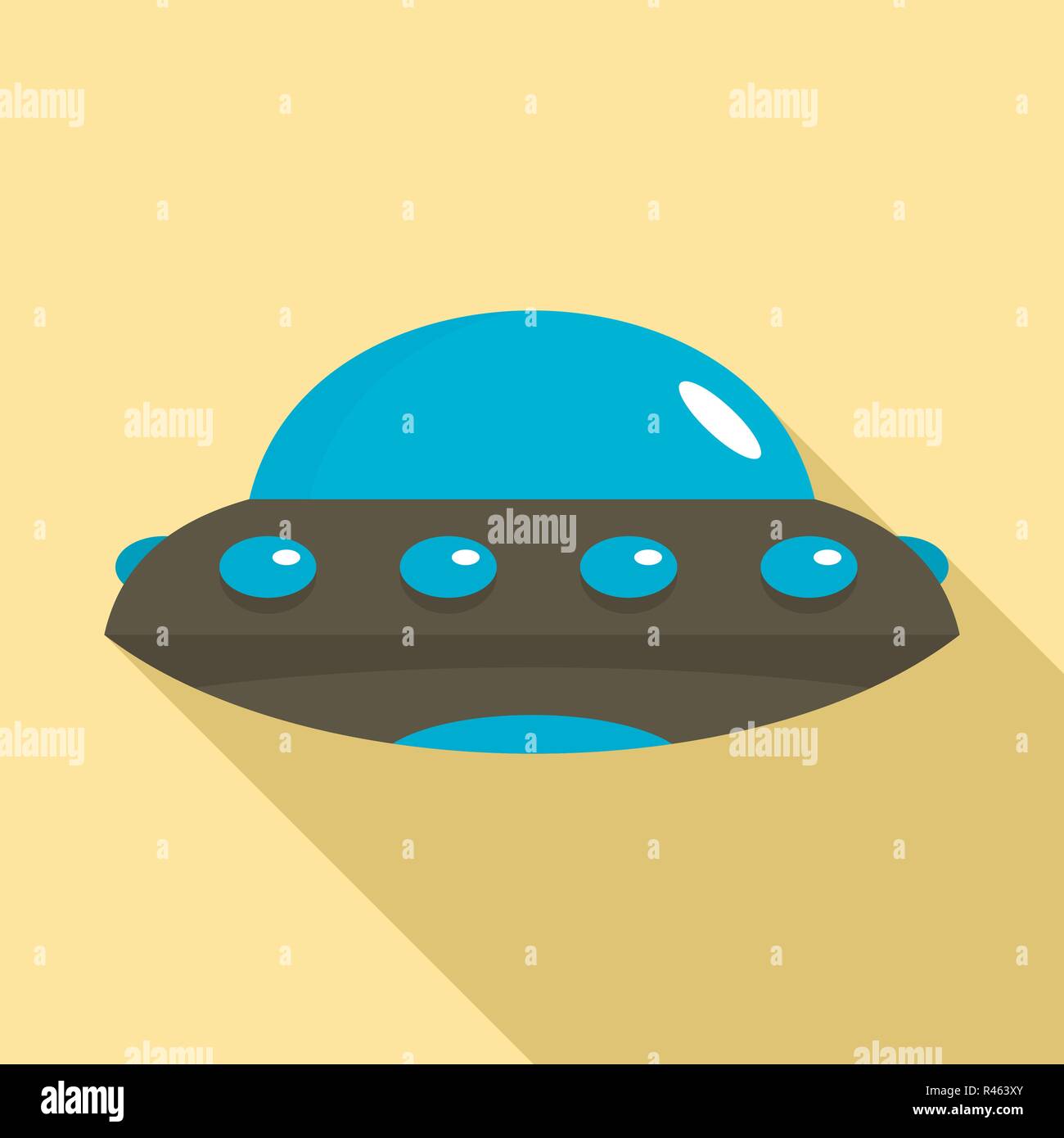 Alien spaceship icon. Flat illustration of alien spaceship vector icon ...