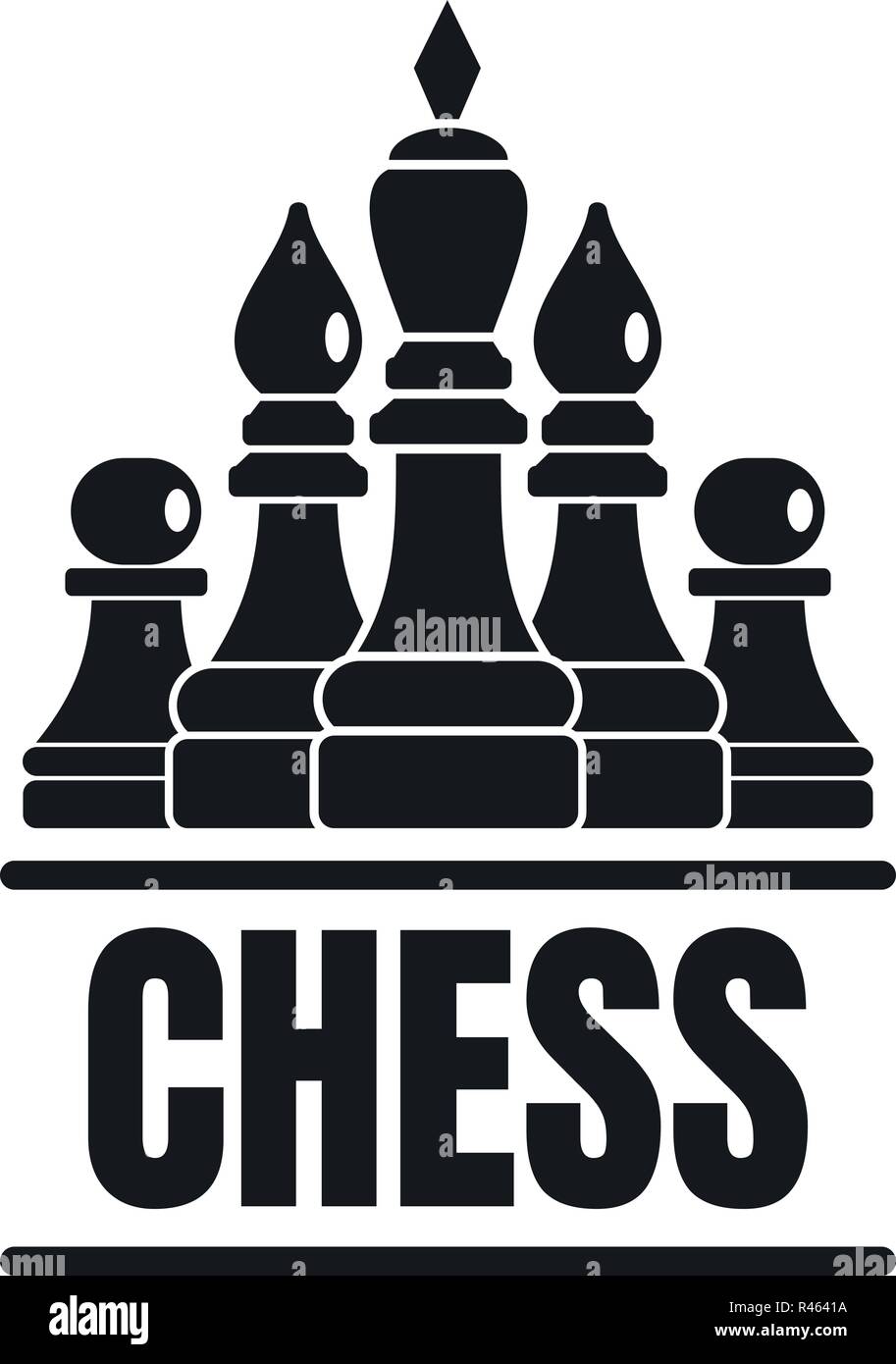 Chess game logo. Simple illustration of chess game vector logo for web design isolated on white ...