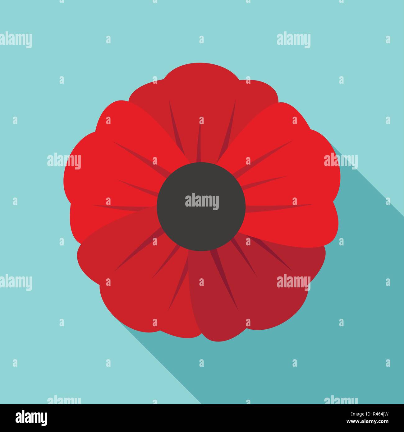Garden poppy flower icon. Flat illustration of garden poppy flower ...
