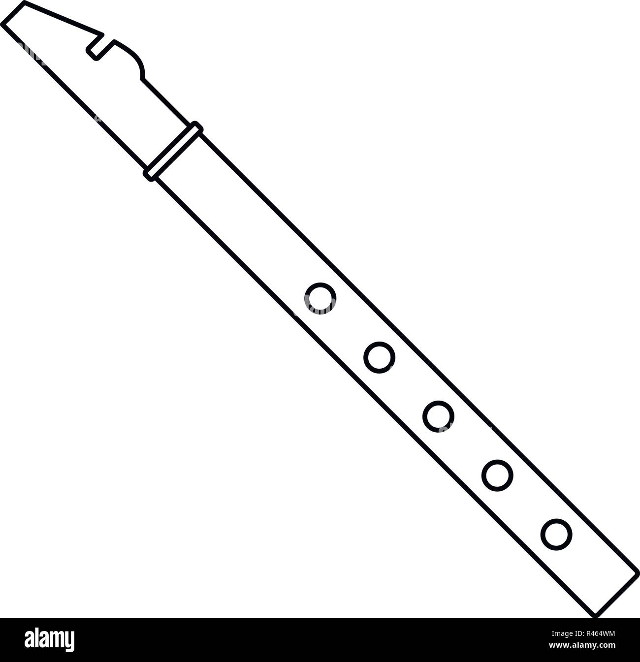 Classic flute icon. Outline classic flute vector icon for web design ...