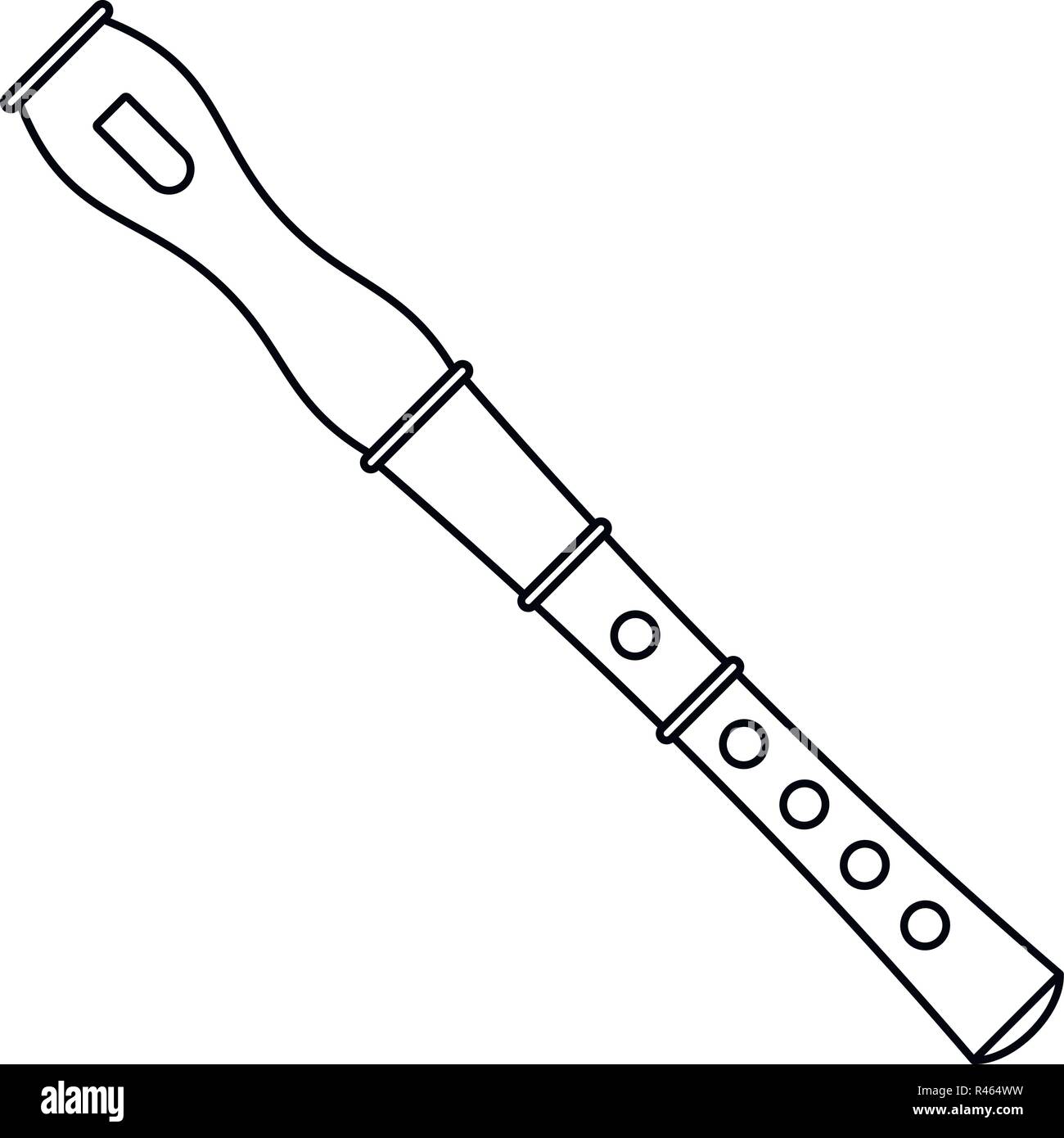 Flute instrument icon. Outline flute instrument vector icon for web ...