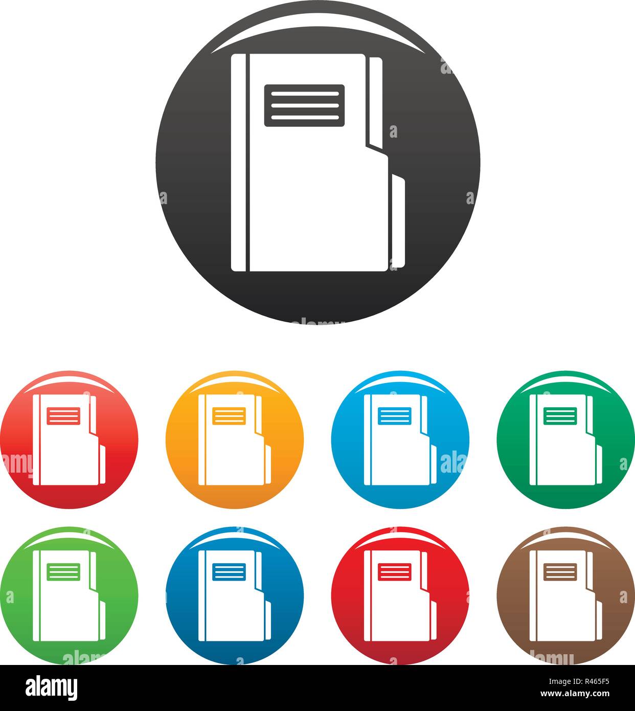 Folder icons set 9 color vector isolated on white for any design Stock ...