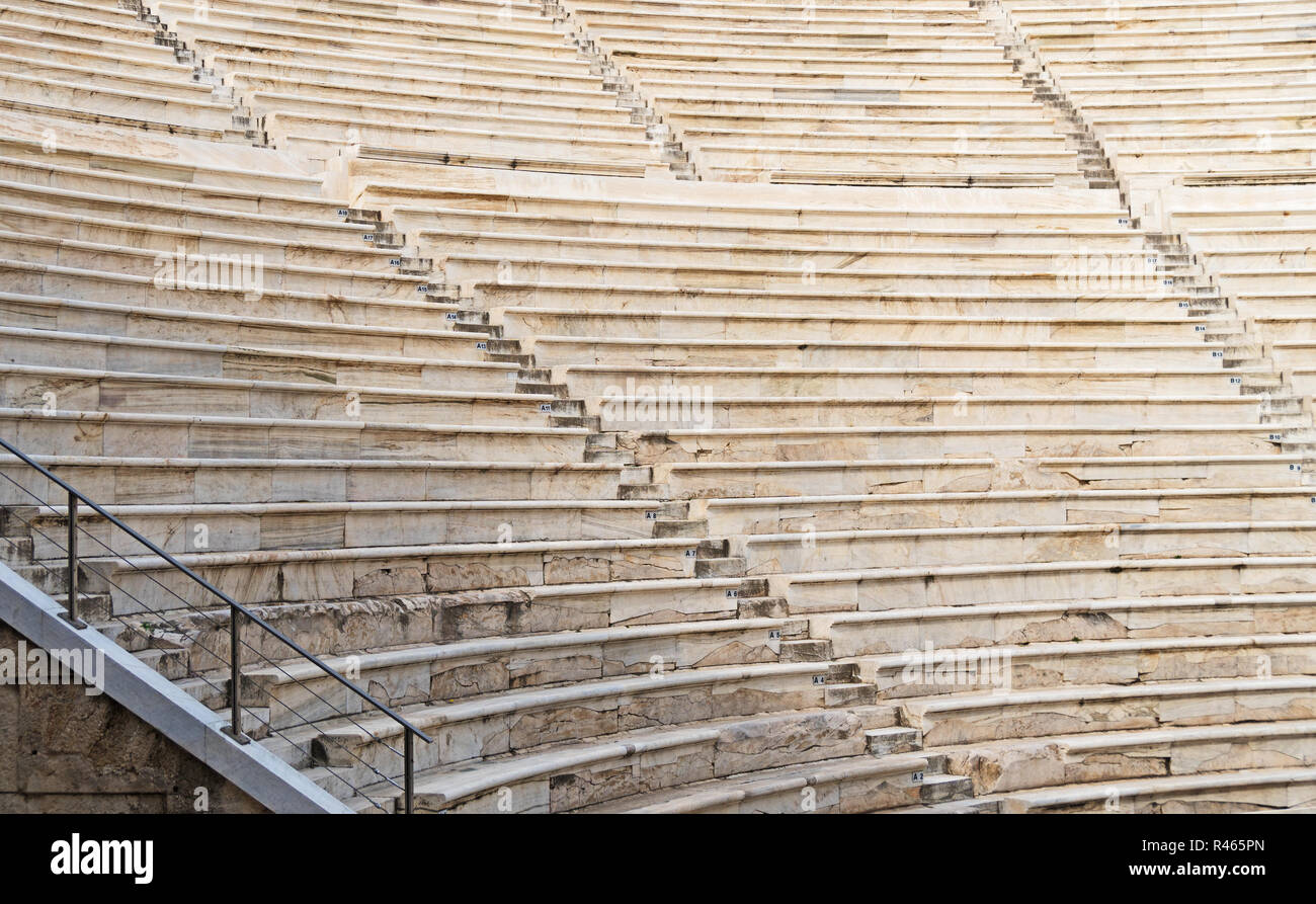Seats in Odeon of Herodes Atticus or Herodeon in Athens Stock Photo - Alamy