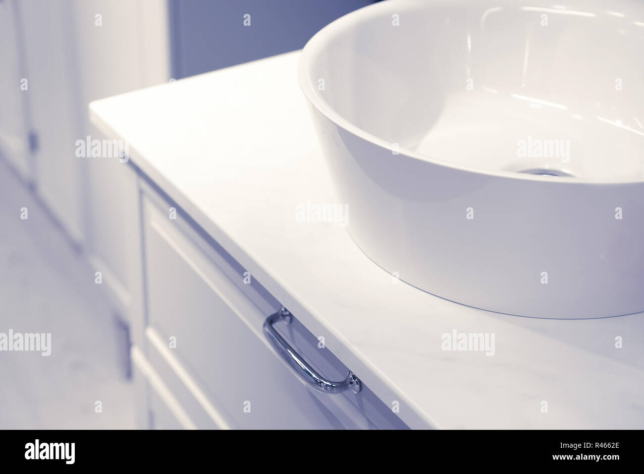 Hand wash for face, large white ceramic fixture. Toilet room Stock ...