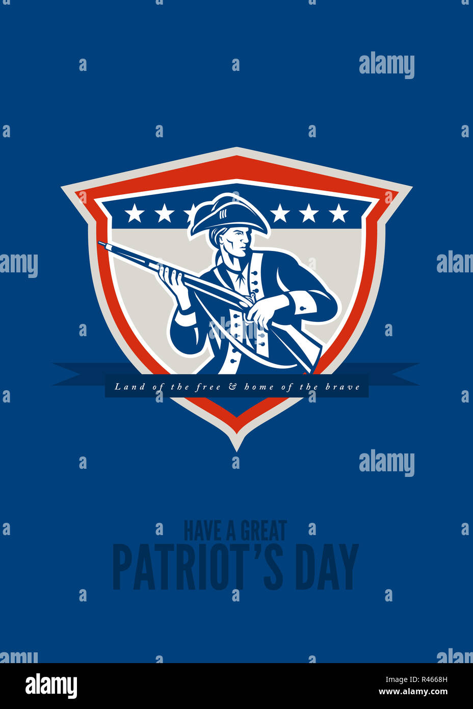 Patriots Day Greeting Card American Patriot Musket Rifle Stock Photo ...