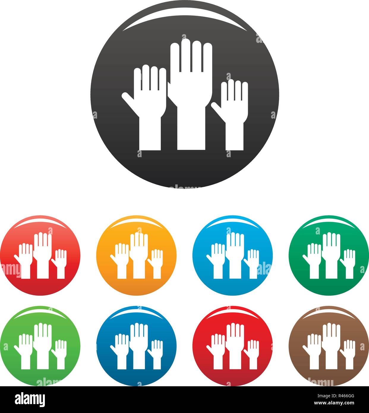 Color together hands up icon hi-res stock photography and images - Alamy