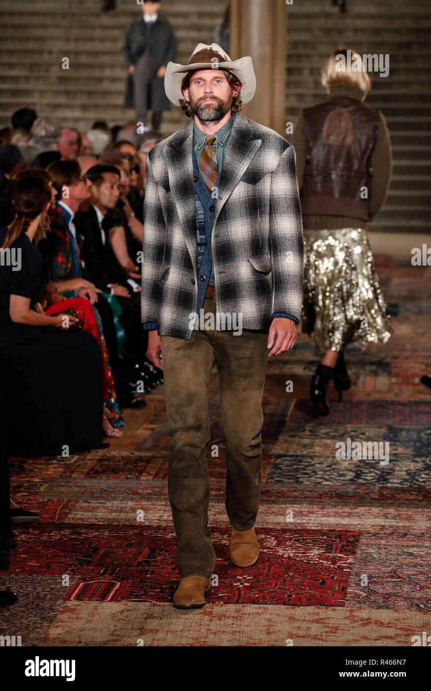 NEW YORK, NY - SEPTEMBER 07: A model walks the runway for Ralph Lauren ...