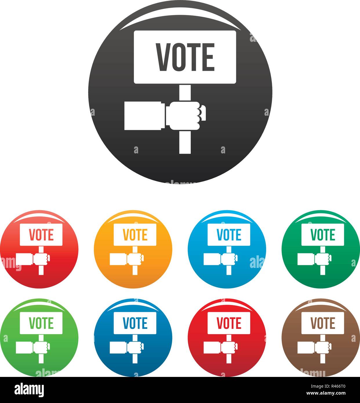 Vote candidate banner icons set 9 color vector isolated on white for ...