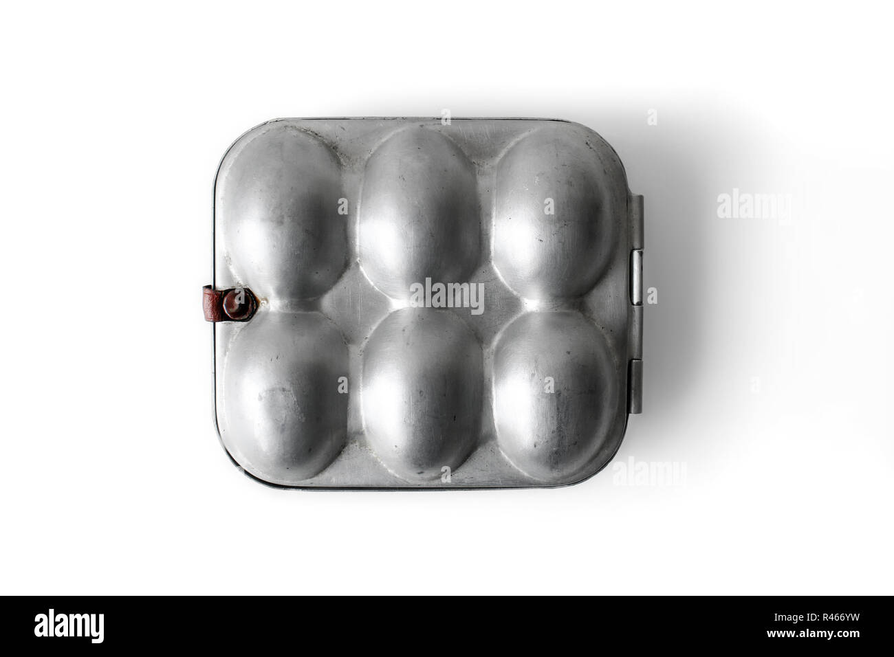 Steel eggs box storage isolated on w white background Stock Photo - Alamy