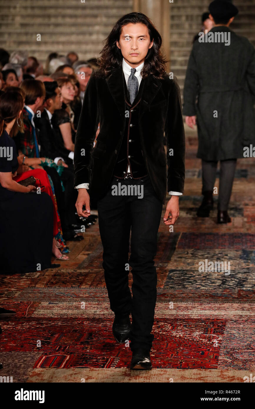 NEW YORK, NY - SEPTEMBER 07: A model walks the runway for Ralph Lauren ...