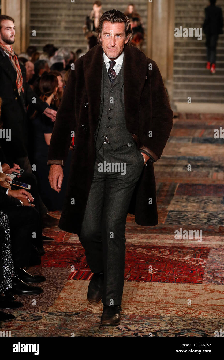 NEW YORK, NY - SEPTEMBER 07: A model walks the runway for Ralph Lauren ...