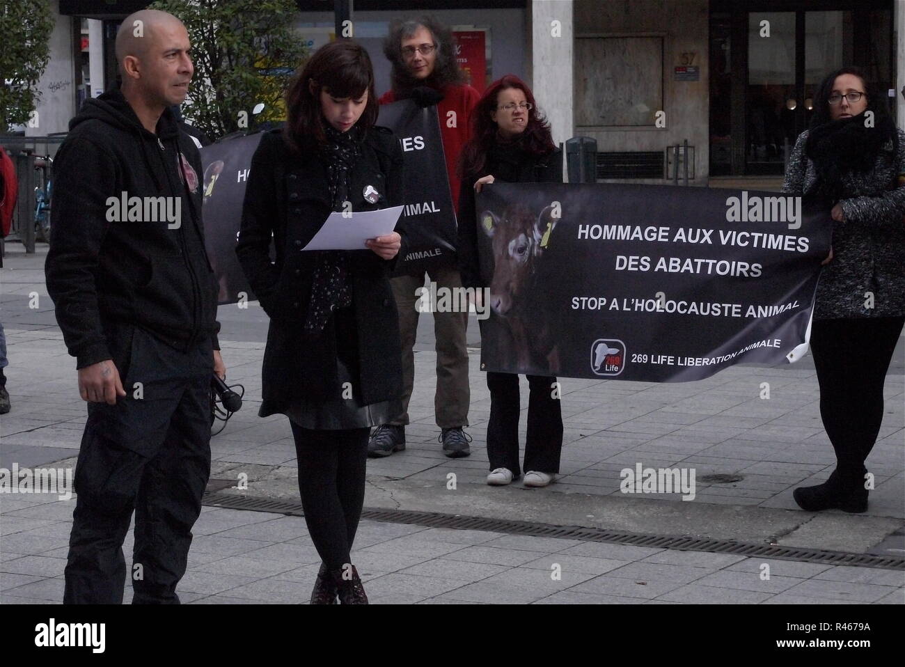 L269 animals rights defenders take part in a die-in to protest animals ...