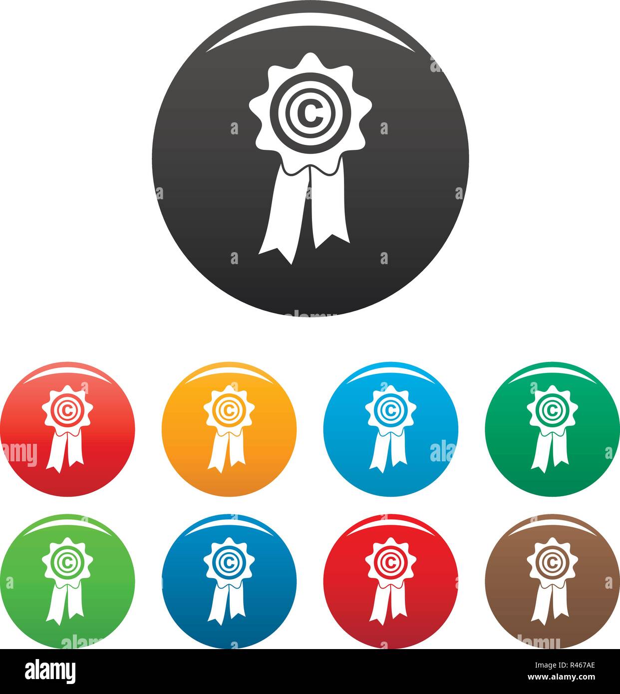 Brand emblem icons set 9 color vector isolated on white for any design ...