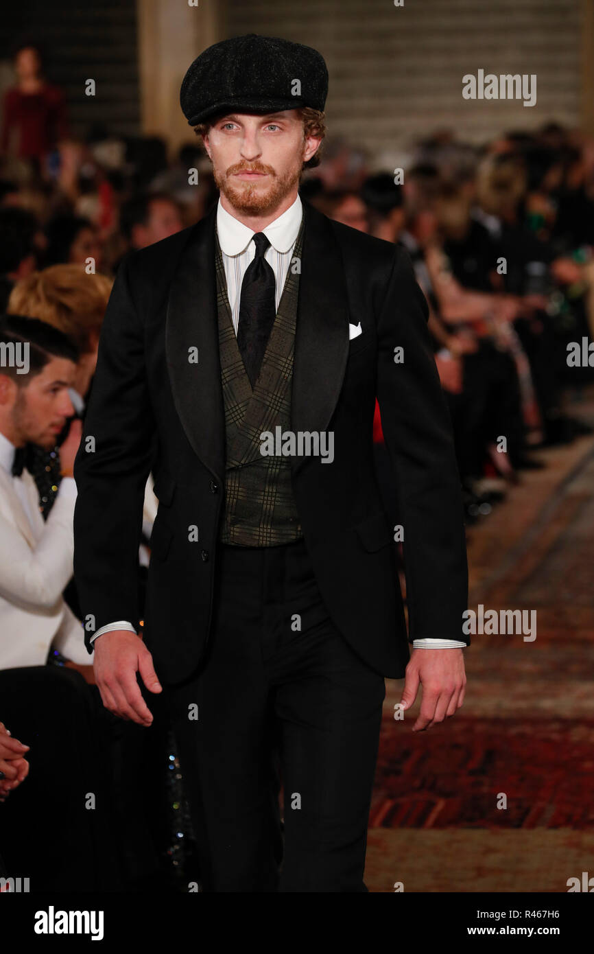 NEW YORK, NY - SEPTEMBER 07: A model walks the runway for Ralph Lauren ...